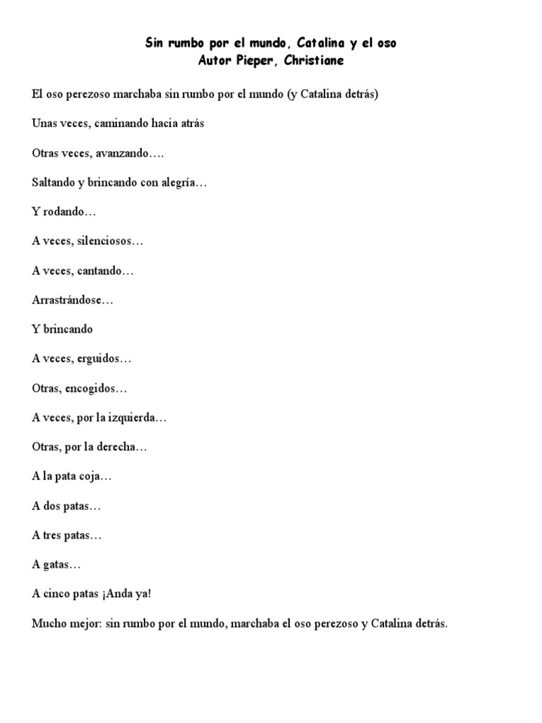 Catalina y el oso sin rumbo | PDF