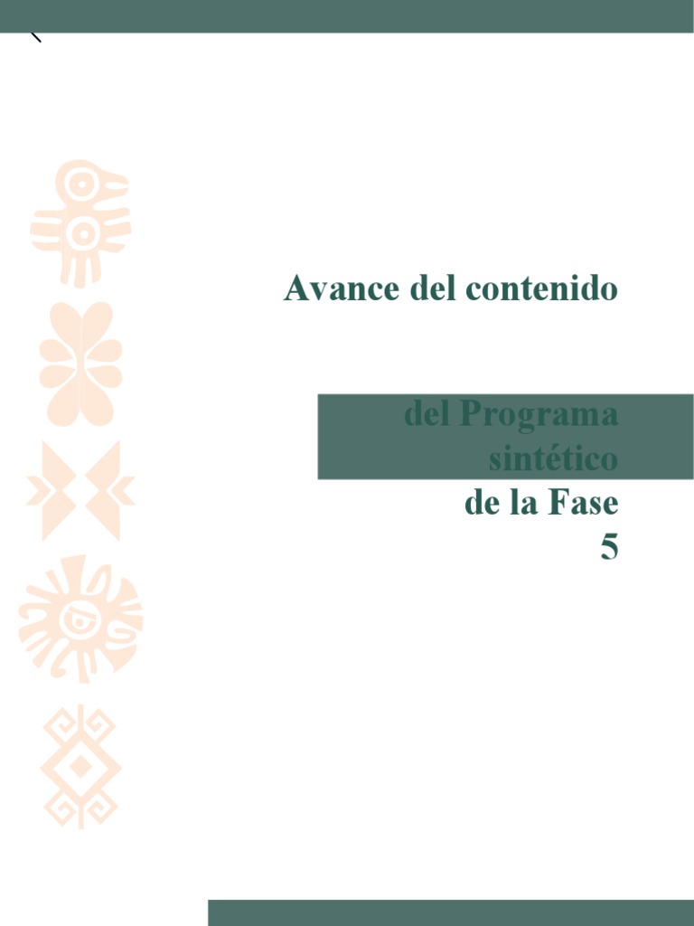 Avance Programa Sintético Fase 5 | PDF | Evaluación | Plan de estudios