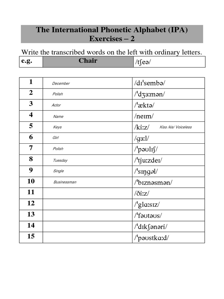 Ipa - Exercises - 2 | PDF