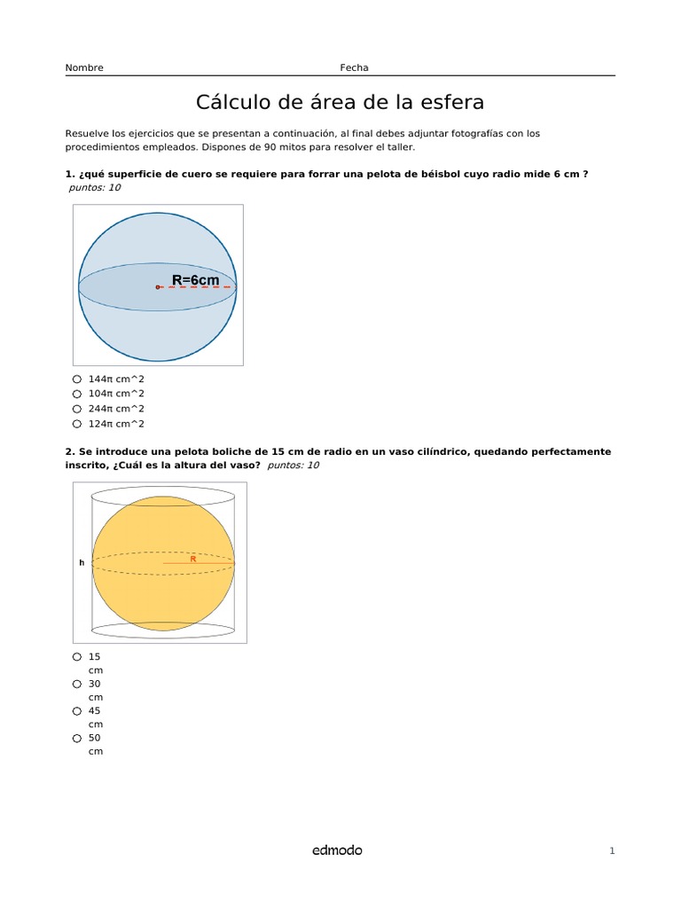 Cálculo de Área de La Esfera | PDF