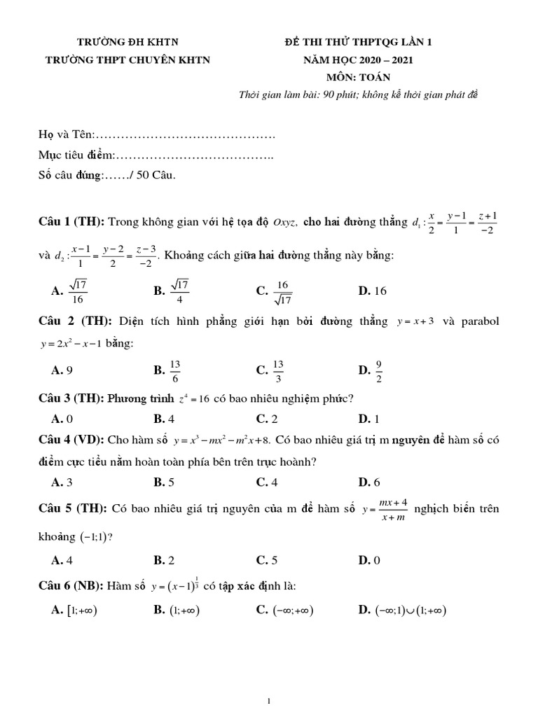 Toán - KHTN - Hà N I | PDF