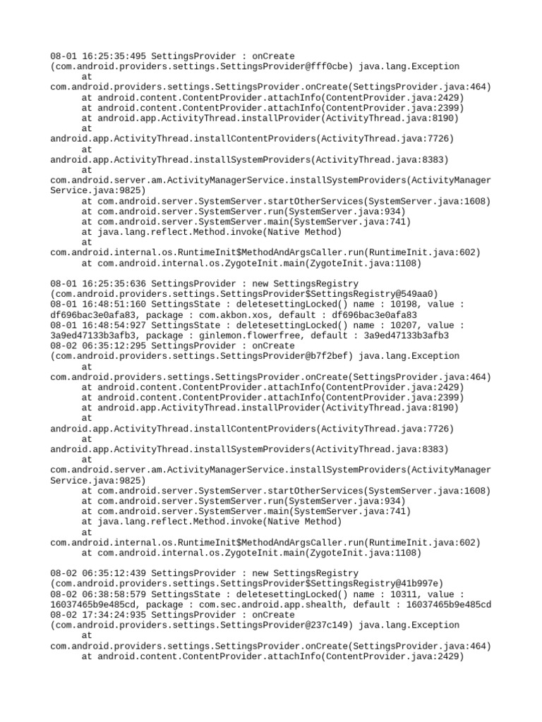 Settings Provider | PDF | Java (Programming Language) | Java Platform