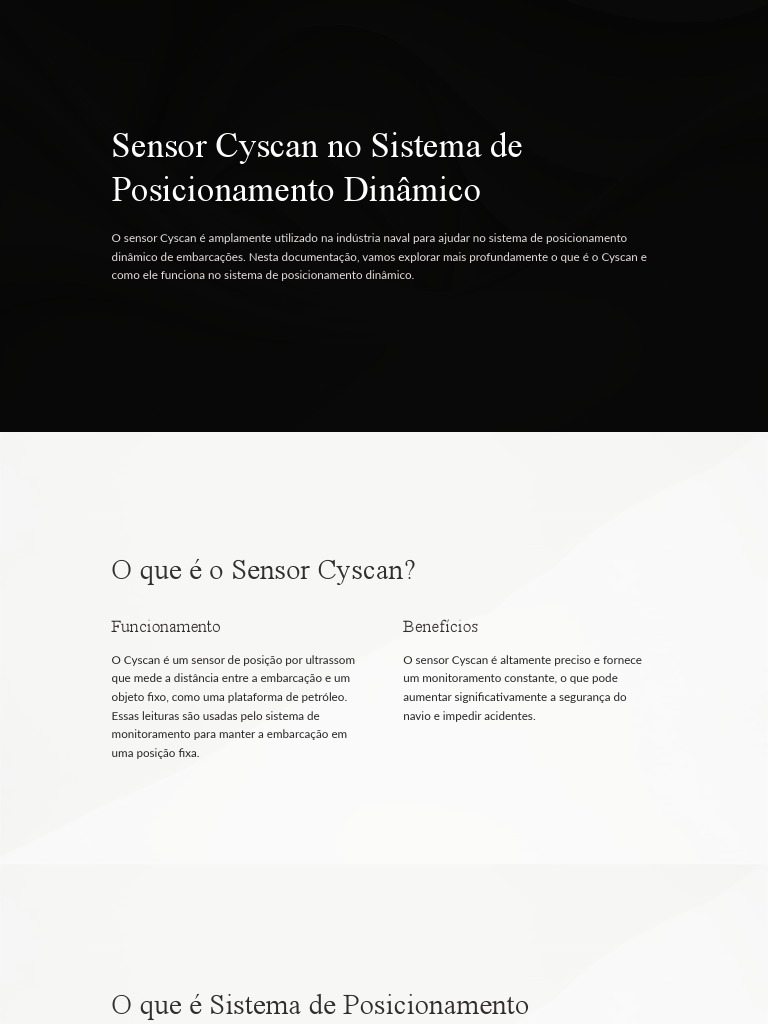 Sensor Cyscan No Sistema de Posicionamento Dinamico | PDF | Sistema de ...