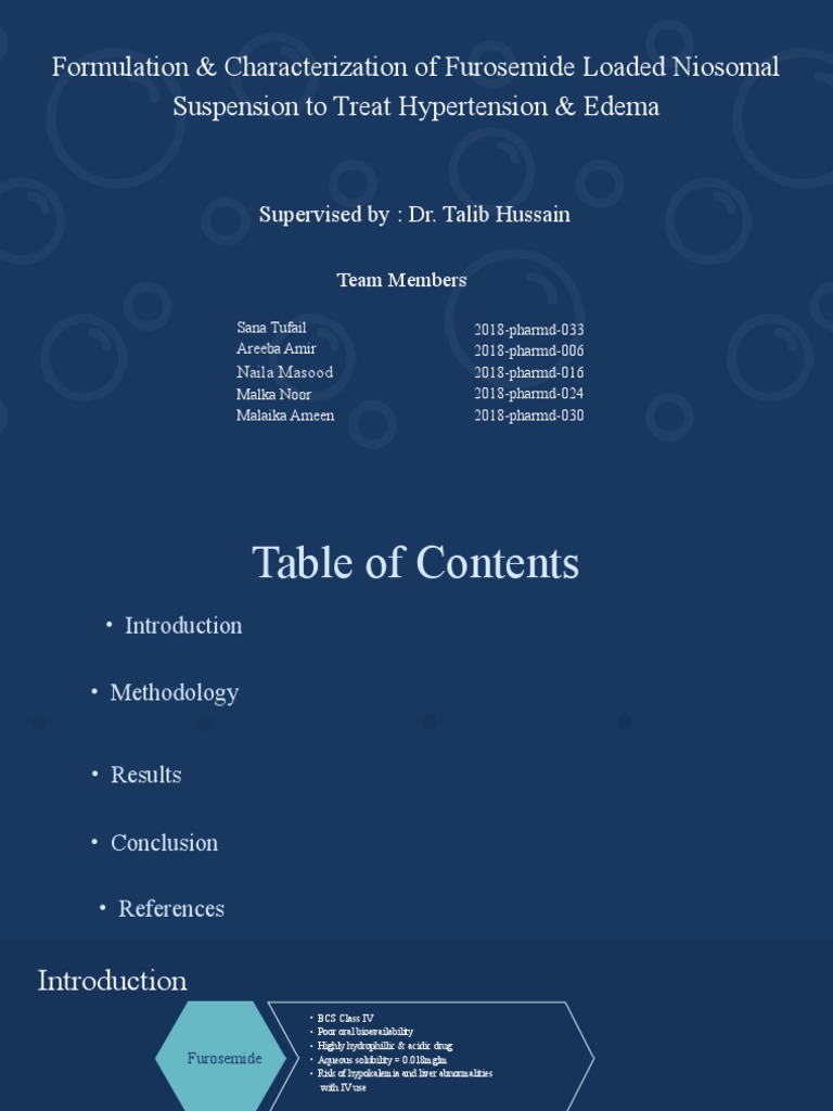 Formulation And Characterization Of Furosemide Loaded Niosomal Suspension To Treat Hypertension