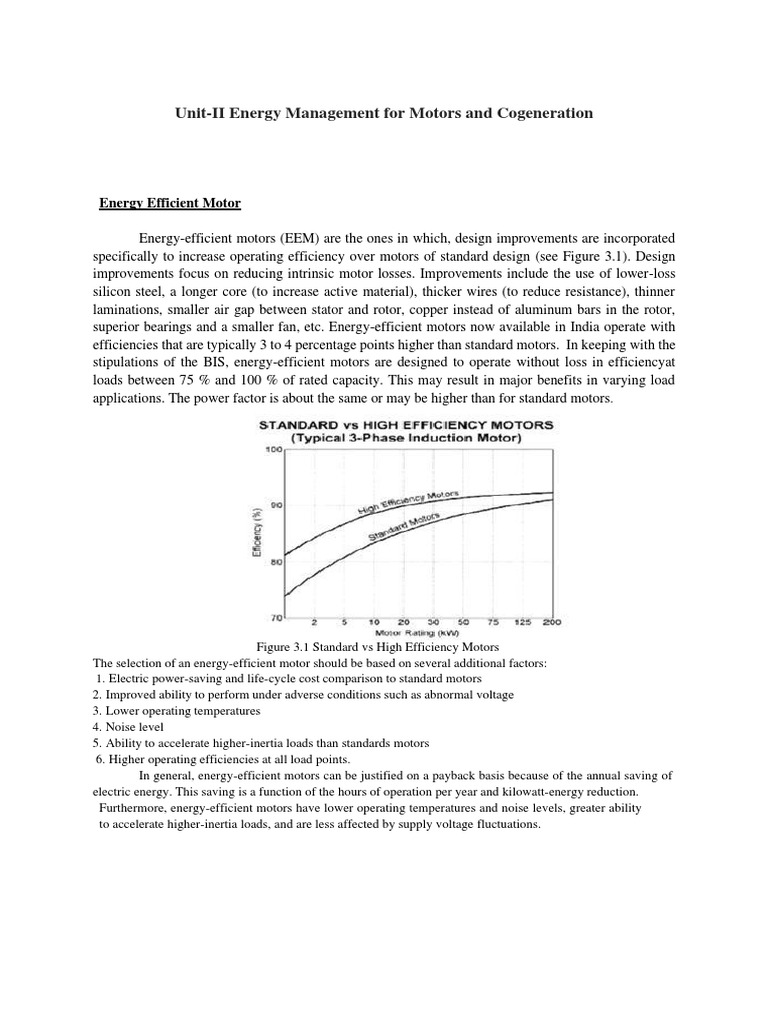 Energy Management for Motors & Cogeneration | PDF | Electric Motor ...