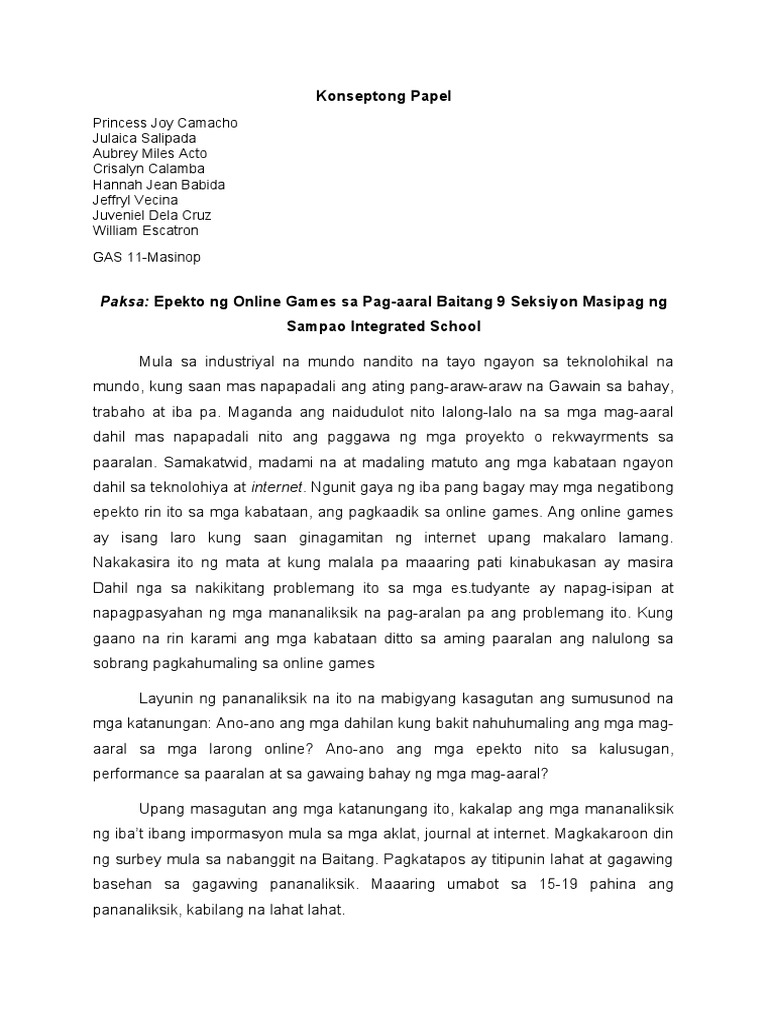 Halimbawa NG Konseptong Papel | PDF