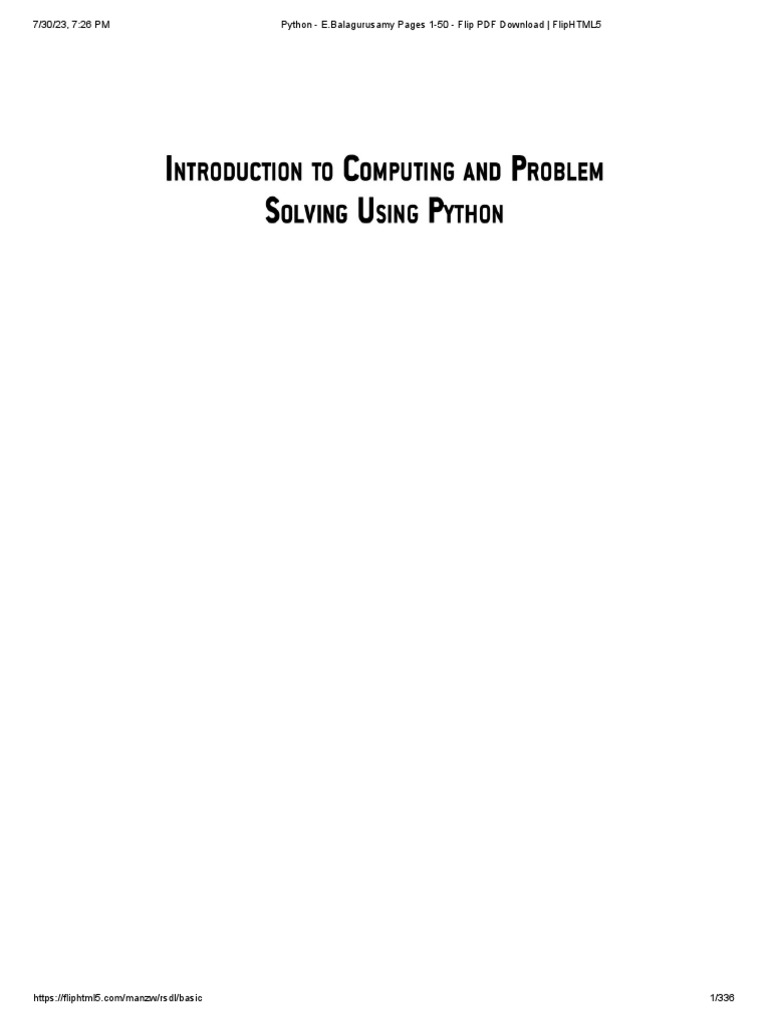 Python - E.balagurusamy Pages 1-50 - Flip PDF Download - FlipHTML5 | PDF