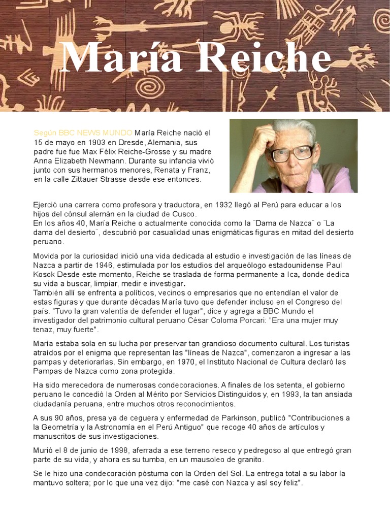Biografía María Reiche | PDF