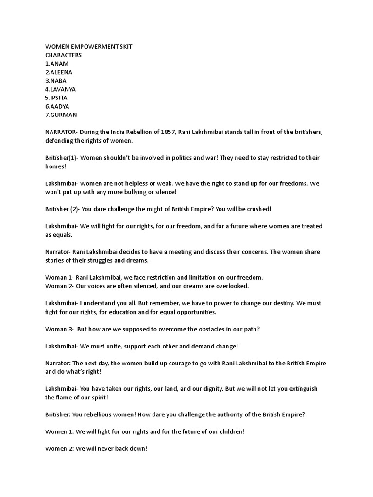 Women Empowerment Skit | PDF | Classics