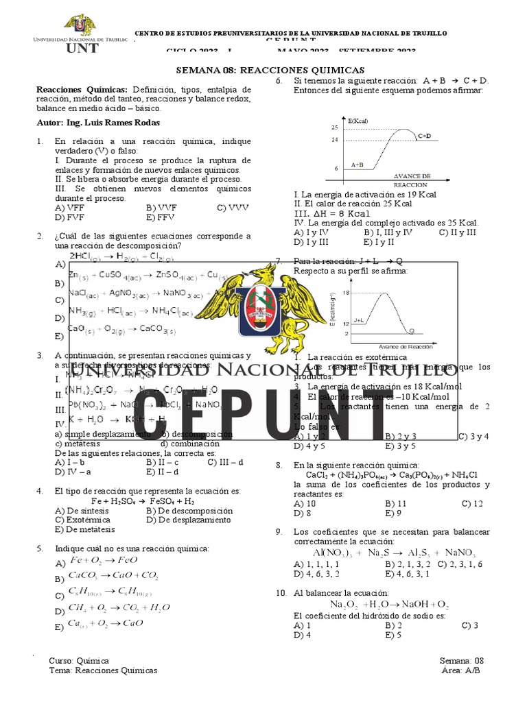 Transferencia Semana 08 Ciencias Cepunt 2023 - I | PDF | Redox | Ácido