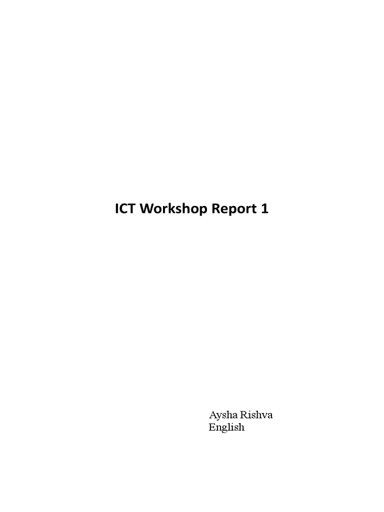 Workshop Report | PDF | Educational Technology | Communication