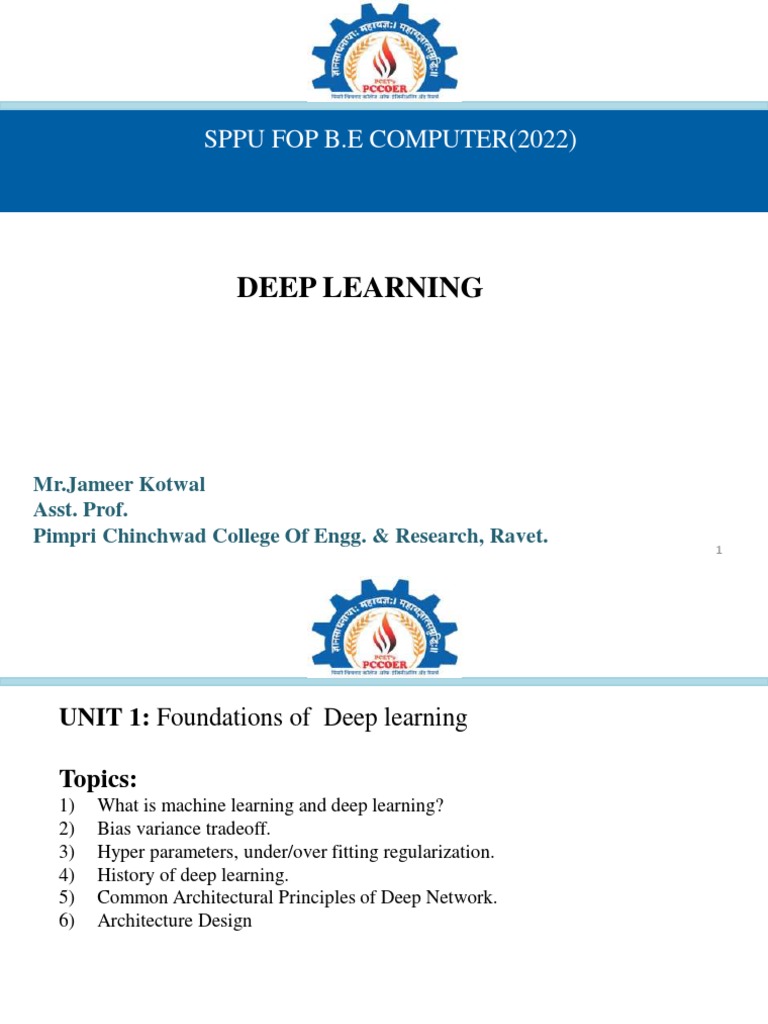 DL - Unit - 1 - Foundations of Deep Learning | PDF | Deep Learning ...