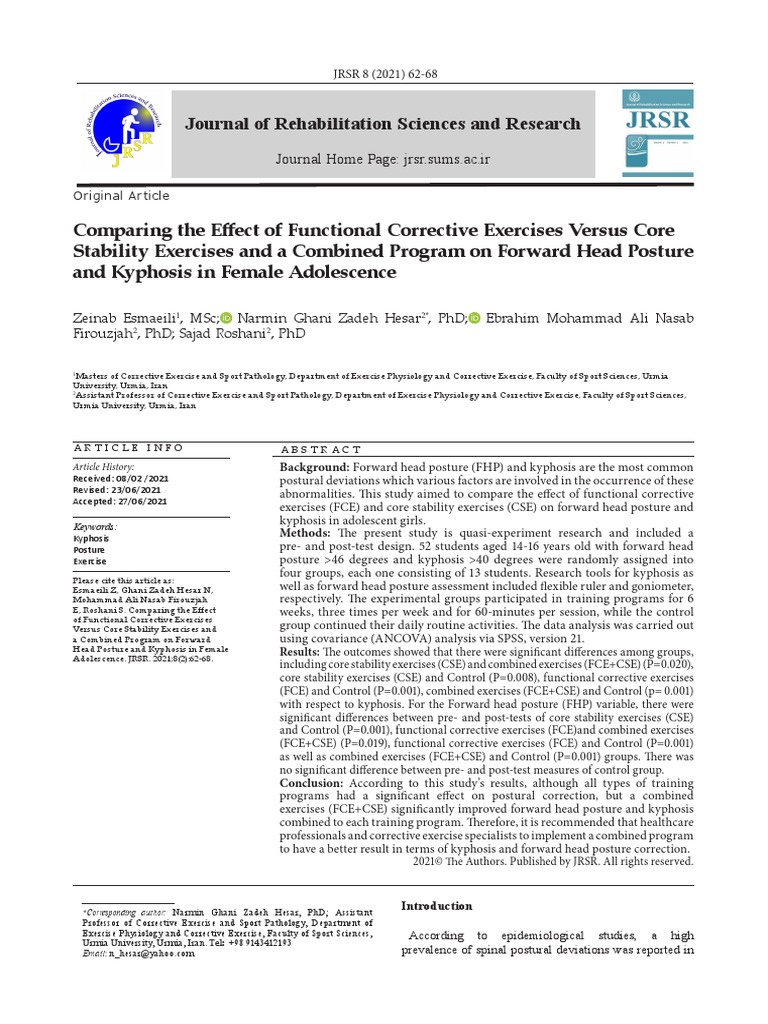Kyphosis - Corrective Exercises | PDF