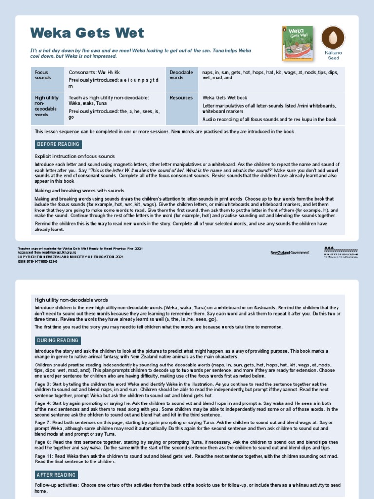 Weka Gets Wet TSM 31 March | PDF | Phonics | Human Communication