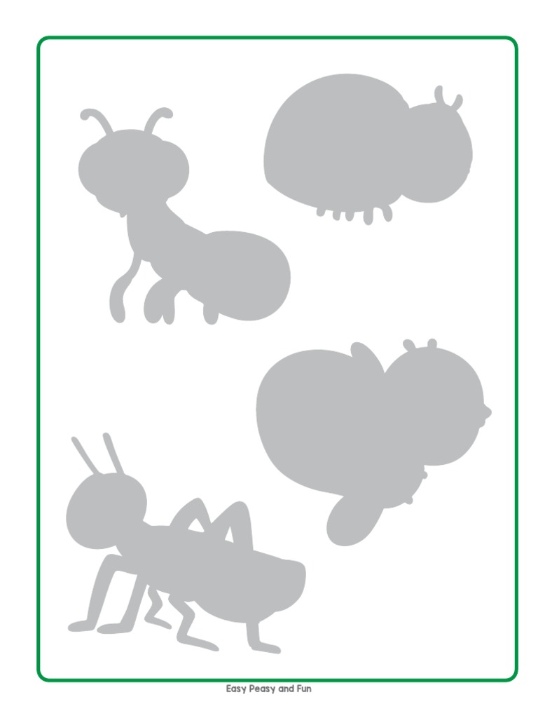 Bugs Shadow Matching File Folder Game | PDF