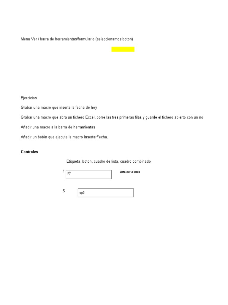 Funciones Botones Excel | PDF