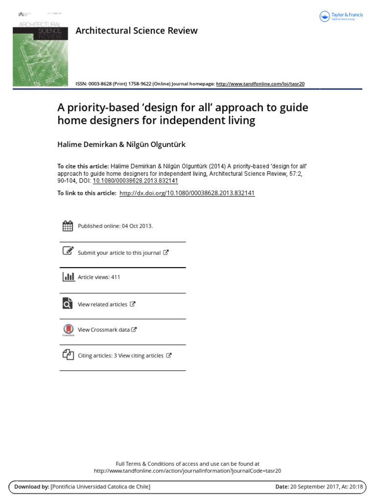 A Priority Based Design For All Approach To Guide Home Designers For Independent Living | PDF ...