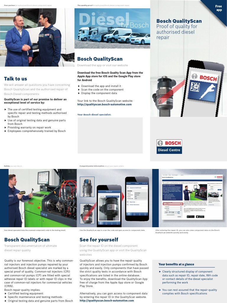 Bosch Diesel QualityScan Overview | PDF | Mobile App | Diesel Engine