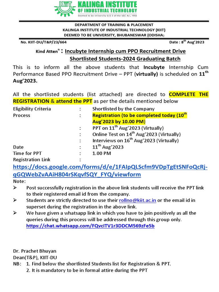 Incubyte Recruitment Drive - PPT On 11th Aug'2023 For 2024 Graduating ...