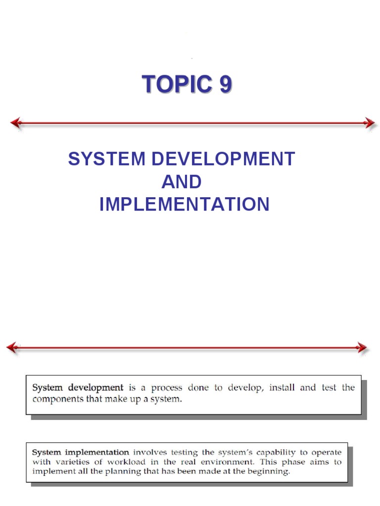 CBAD2103 Topic 9 - System Development and Implementation | PDF ...
