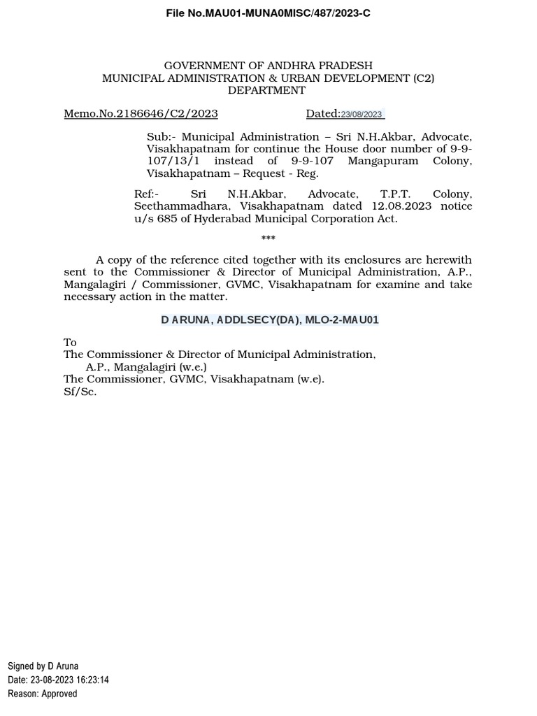D Aruna, Addlsecy (Da), Mlo-2-Mau01 | PDF