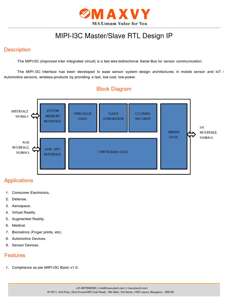 MIPI I3C IP for Sensor Systems | PDF | Business | Computers