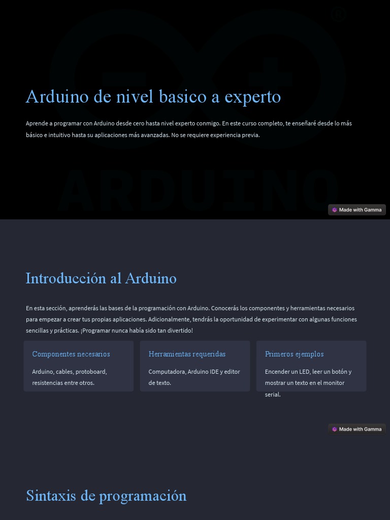 Arduino De Nivel Basico A Experto Pdf Arduino Electrónica 