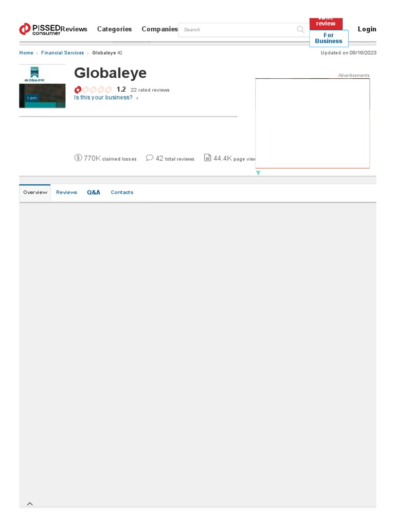Globaleye Reviews - Globaleye - Com at PissedConsumer | PDF