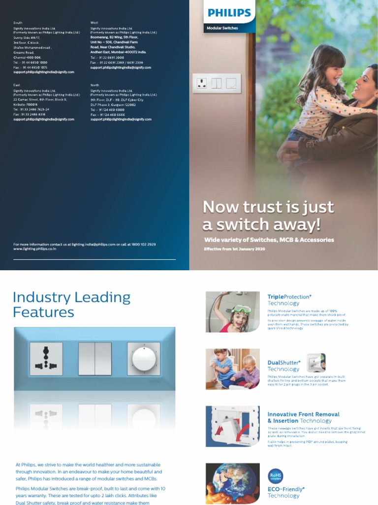 Philips Smart Antibac Anti Bacterial Modular Switches | PDF