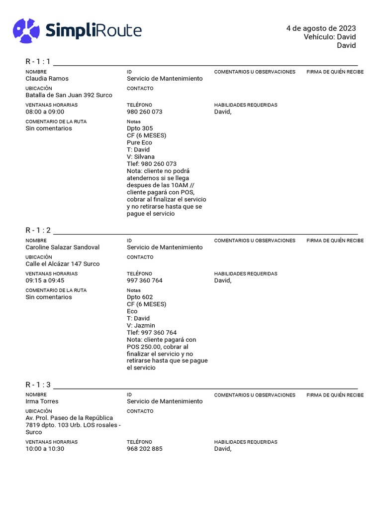 SimpliRoute Plan 2023-08-04 | PDF