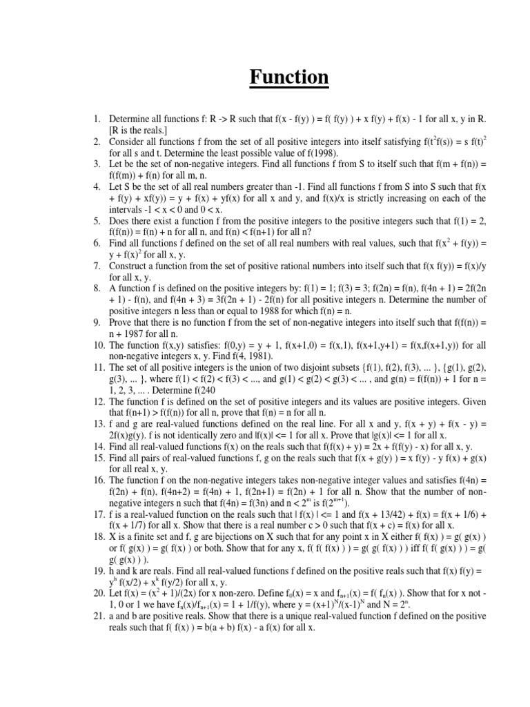 Functions | PDF | Function (Mathematics) | Real Number