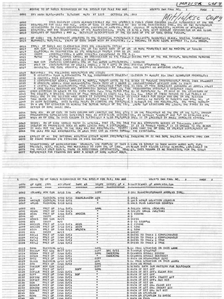 yul_guide_to_opcodes_oct1967 | PDF | Central Processing Unit