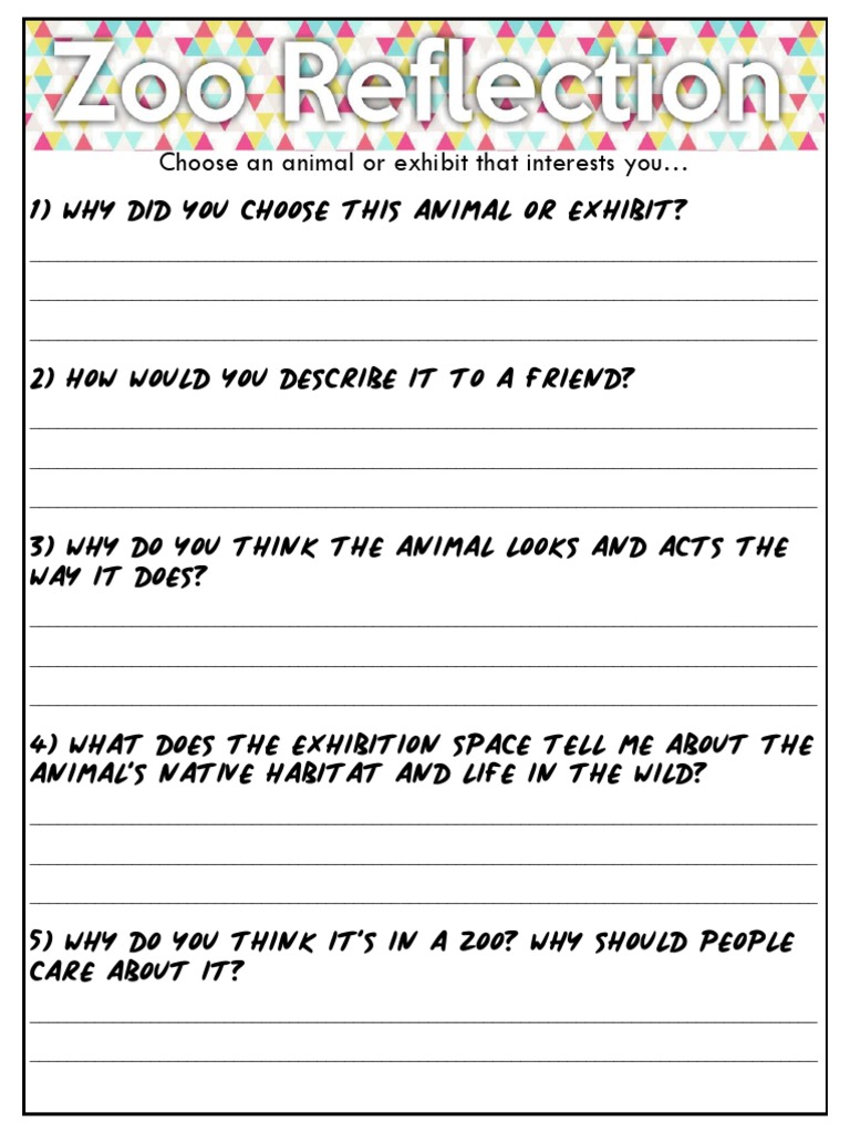 Zoo Field Trip Reflection Worksheet | PDF | Computers | Technology ...