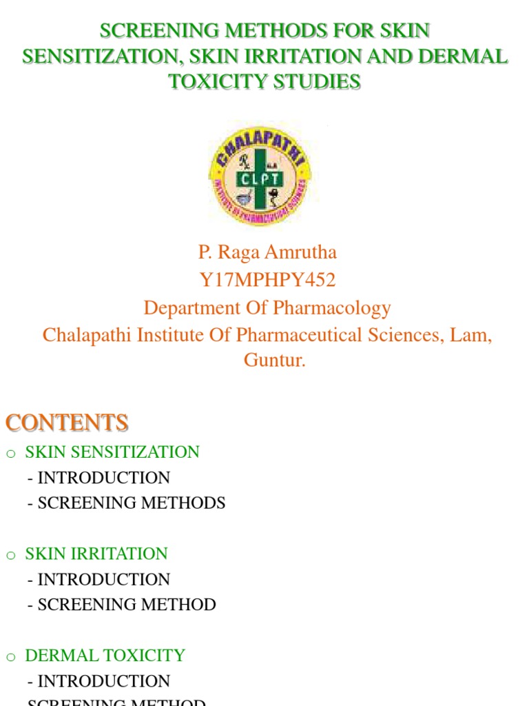 Skin Irritation & Skin Sesnsitization | PDF | Medicine | Immunology