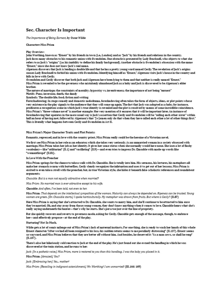 AP Lit. - Exam Q # 3 | PDF | Hamlet | The Importance Of Being Earnest