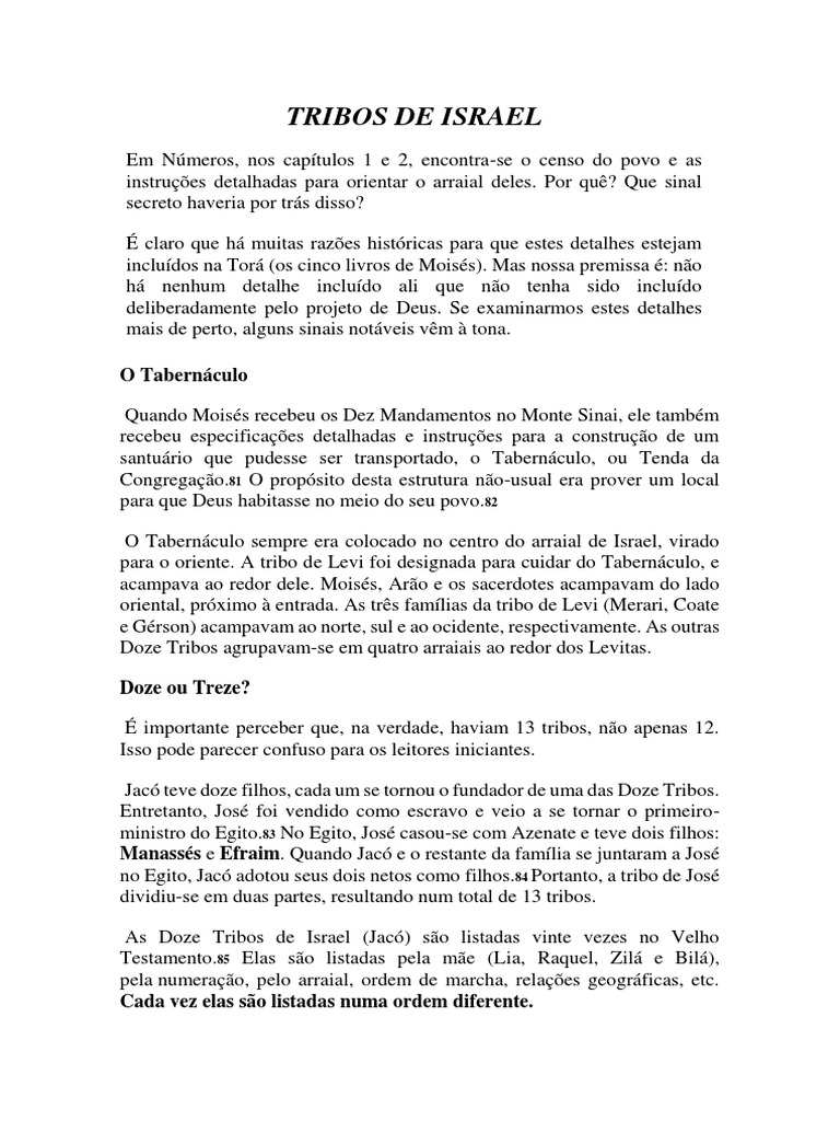 Significado das Tribos de Israel | PDF | Jacó | Hebreus na Bíblia