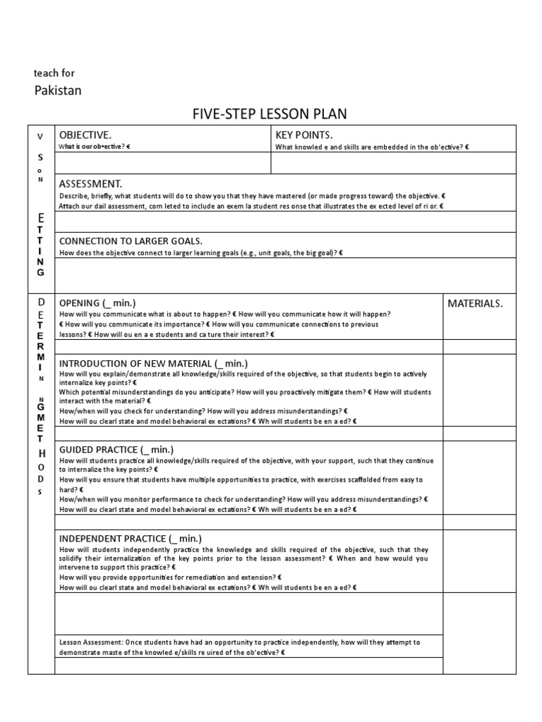 5 Step Lesson Plan Template PDF | PDF | Art