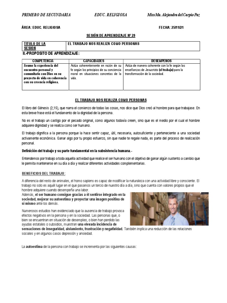 Activ. de Religion 1ro | PDF