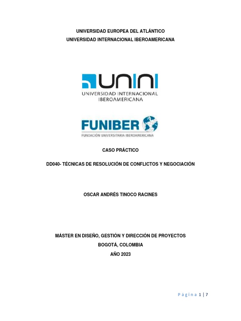 DD040-Técnicas de Resolución de Conflictos y Negociación | PDF ...