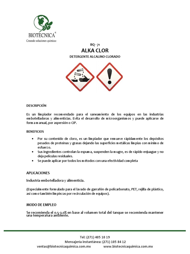 FT BQ-71 Alka Clor | PDF