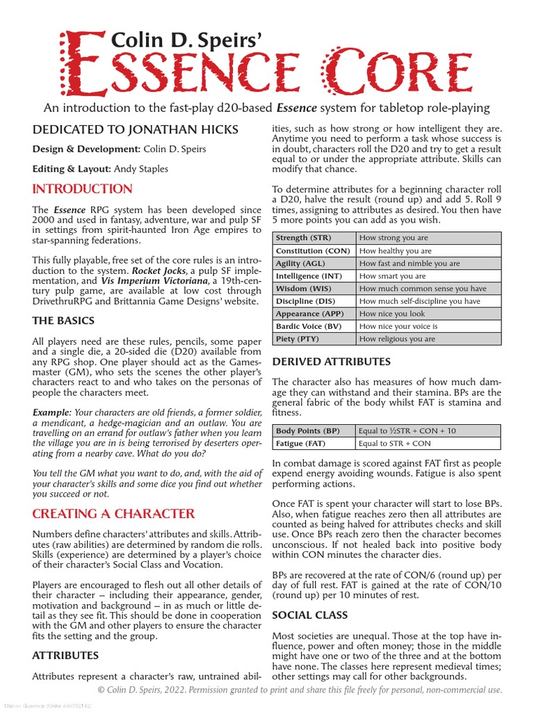 Essence Core | PDF