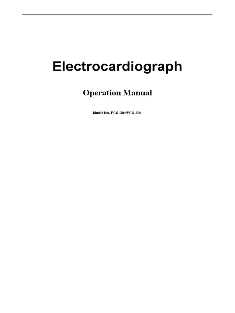 ECG User Manual | PDF | Electrocardiography | Rechargeable Battery