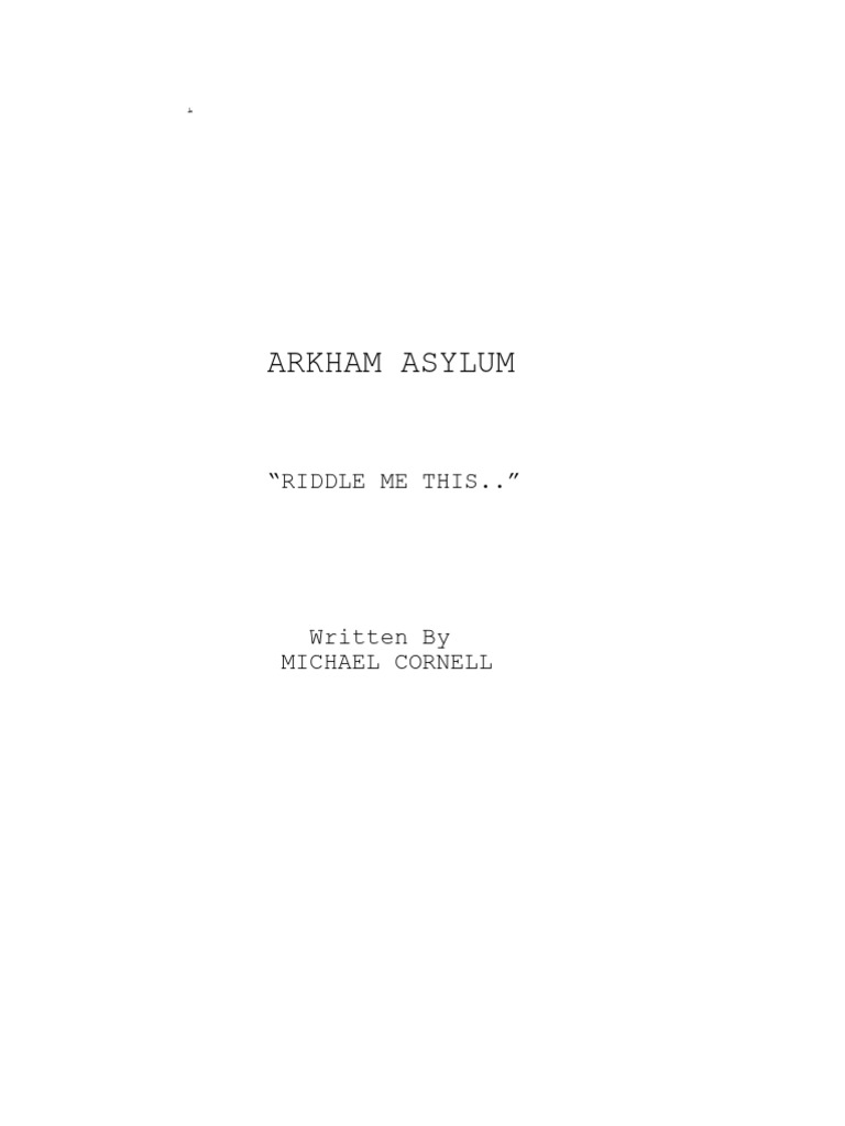 Script Arkham Asylum | PDF | Batman