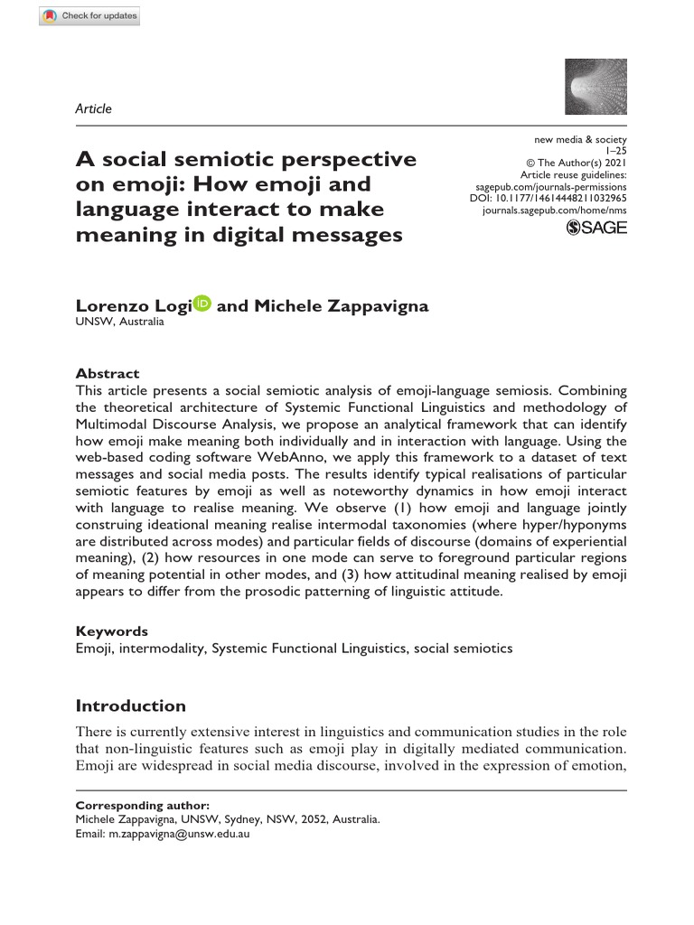 A Social Semiotic Perspective On Emoji: How Emoji and Language Interact ...