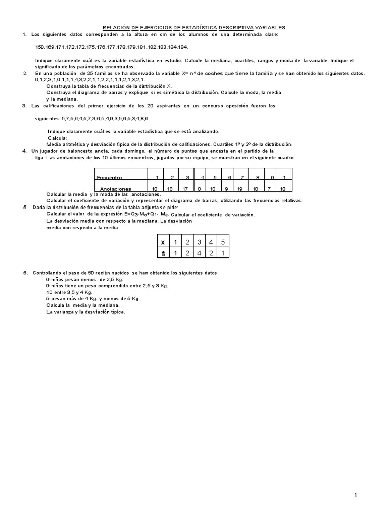 Dokumen - Tips Ejercicios de Estadistica Descriptiva 55f9c8a04dd0d | PDF