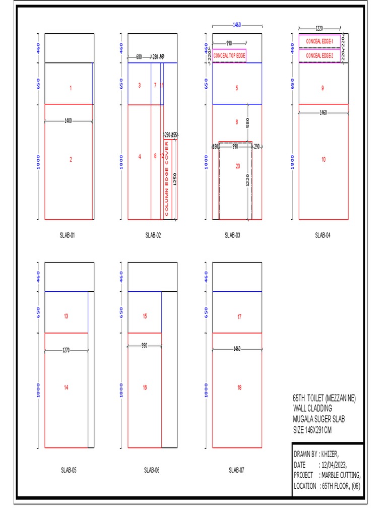 Marble Cutting List for 65th Floor | PDF | Components | Buildings And ...