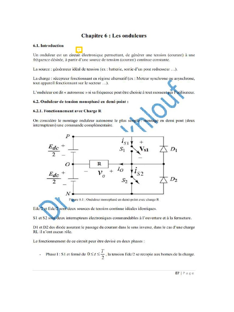 Chapitre 6 - Les Onduleurs de Tension | PDF