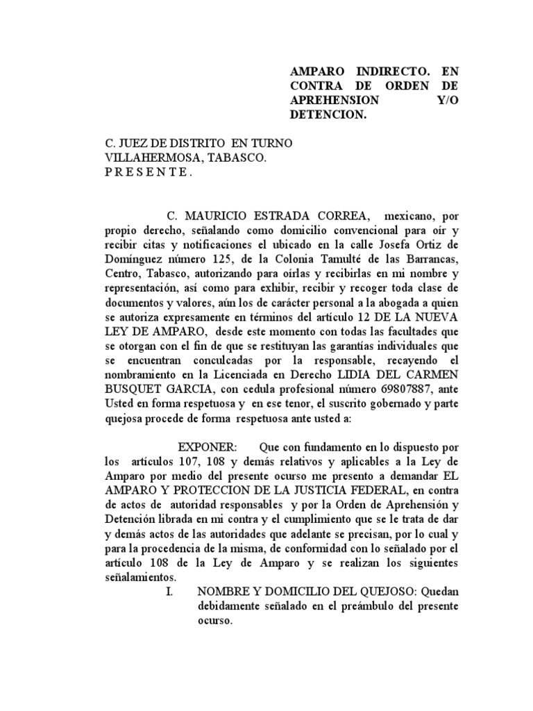 Amparo Indirecto | PDF | Violación | Derecho Constitucional