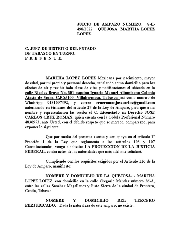 Juicio de Amparo Directo | PDF | Debido al proceso | Justicia