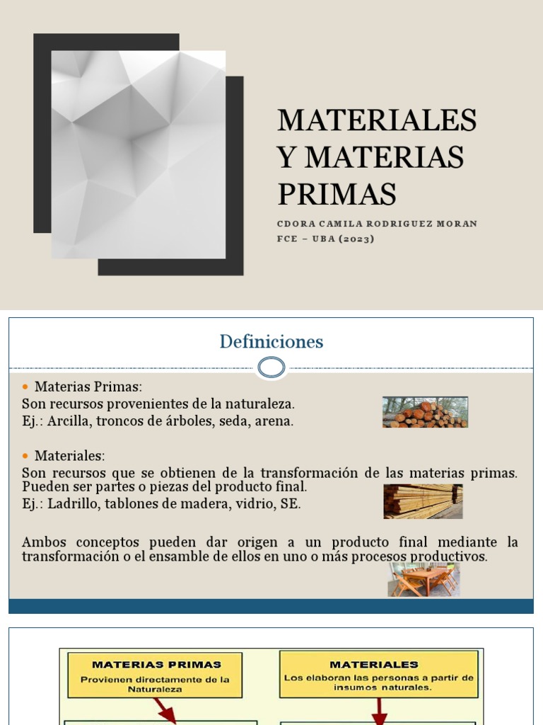 Materias Primas y Materiales en Producción | PDF